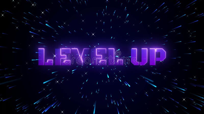 Level Up Neon Animated Background Level Up Neon Galaxy 4k Croma Black ...