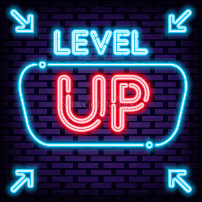 Level Up Neon Sign Vector. Neon Script. Light Art Stock Vector ...
