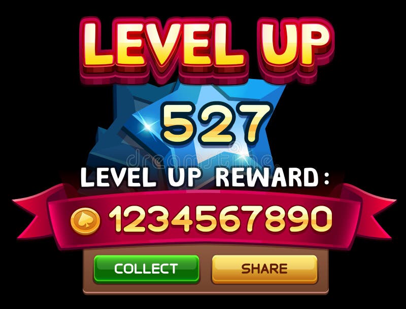 Level Up Screen for Slot Game Stock Vector - Illustration of business ...