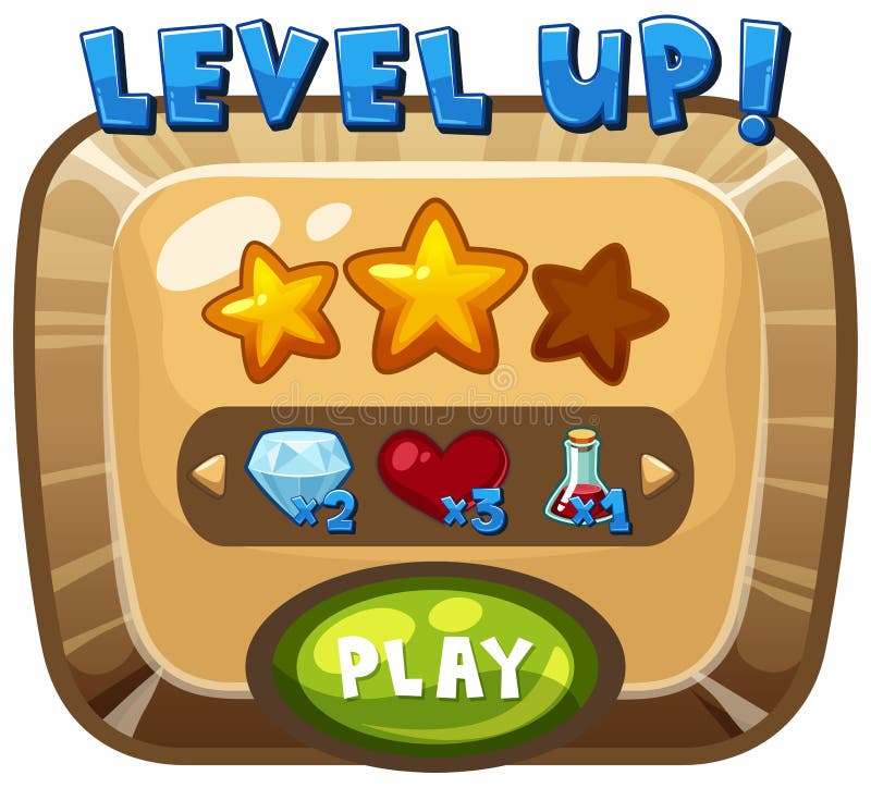 Level Up Template on Computer Game Stock Vector - Illustration of ...
