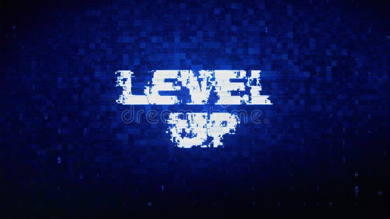 Level Up Text Digital Noise Twitch Glitch Distortion Effect Error ... Level Up Text Digital Noise Twitch Glitch Distortion Effect Error ...