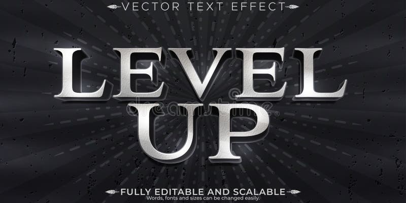 Level Up Text Effect, Editable Esport and Game Text Style Stock Vector ...