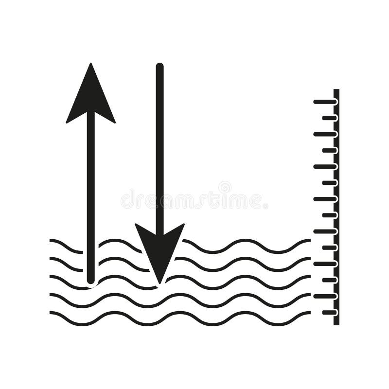 Level Water or Liquid Icon, Measurement Volume. Vector Illustration ...