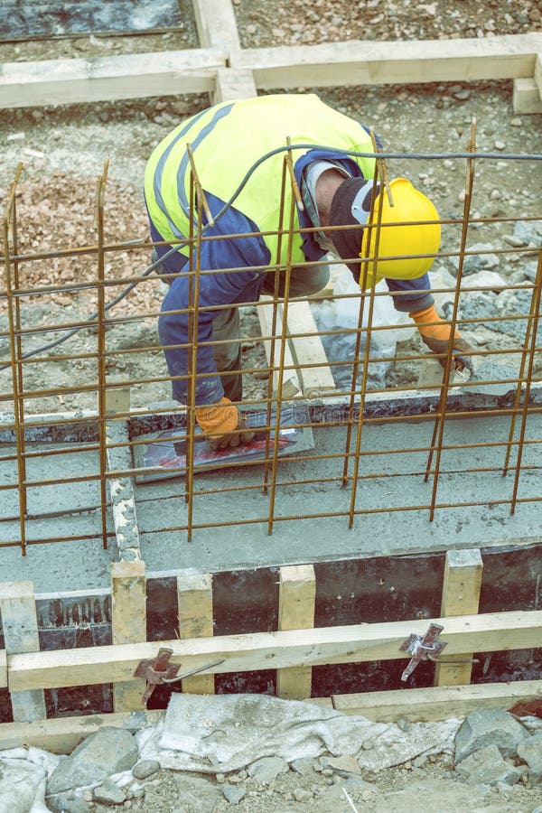 Leveling Concrete Footing Pour 2 Stock Photo - Image of professional ...