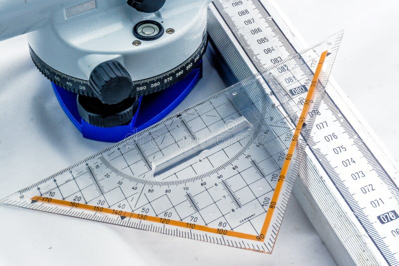 Leveling Device, Staff, Yardstick, Ruler, GPS, Rangefinder Stock Photo ...