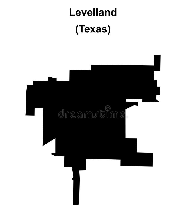 Levelland outline map stock vector. Illustration of texas - 357646914