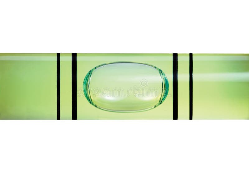 Levelled Spirit Level Gauge Macro Closeup Isolated Stock Photo - Image ...