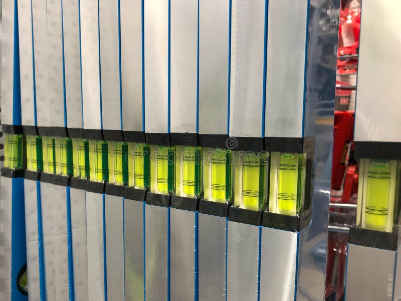 Levels for Building and Creating a Level Surface are Set on a Display ...