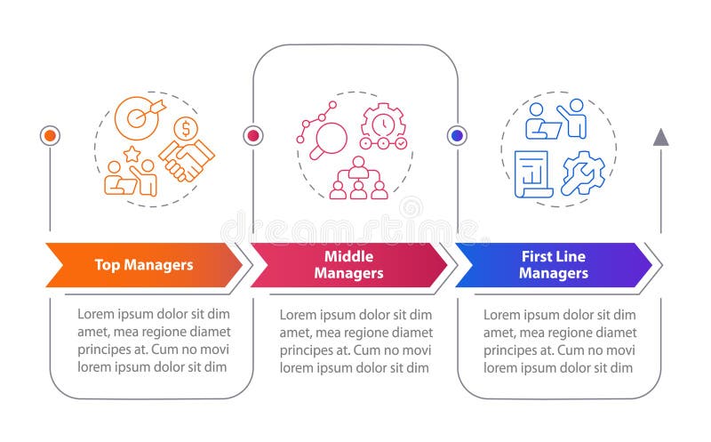 Levels of Management Rectangular Infographics Stock Vector ...