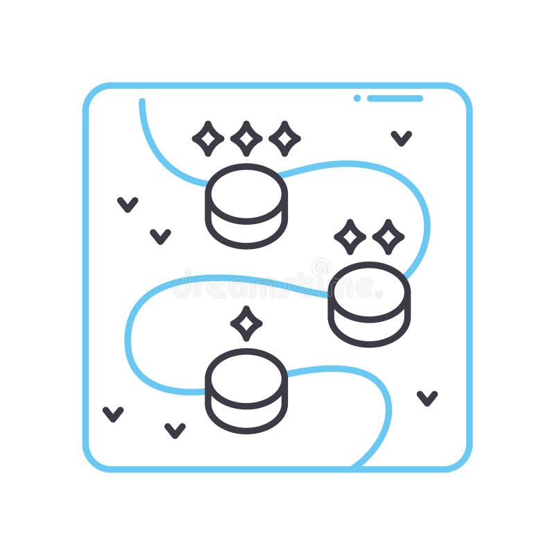 Levels Map Line Icon, Outline Symbol, Vector Illustration, Concept Sign ...