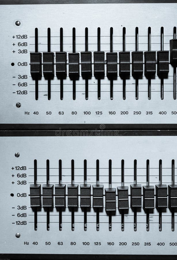 Levels on Professional Electronic Equalizer Audio Equipment Stock Image ...