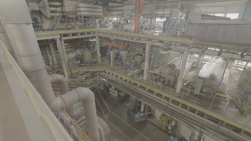 Levels of Spacious Factory for Working on Cardboard Products Stock ...