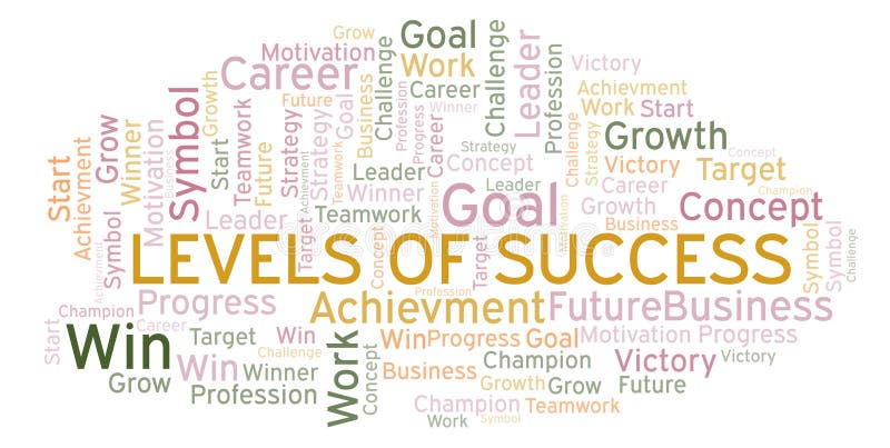 Levels of Success Word Cloud. Stock Illustration - Illustration of ...