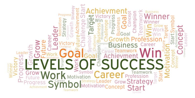 Levels of Success Word Cloud. Stock Illustration - Illustration of ...