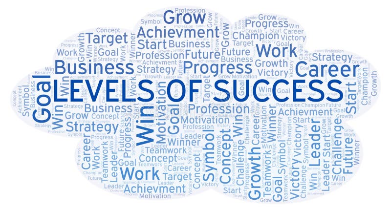 Levels of Success Word Cloud. Stock Illustration - Illustration of ...