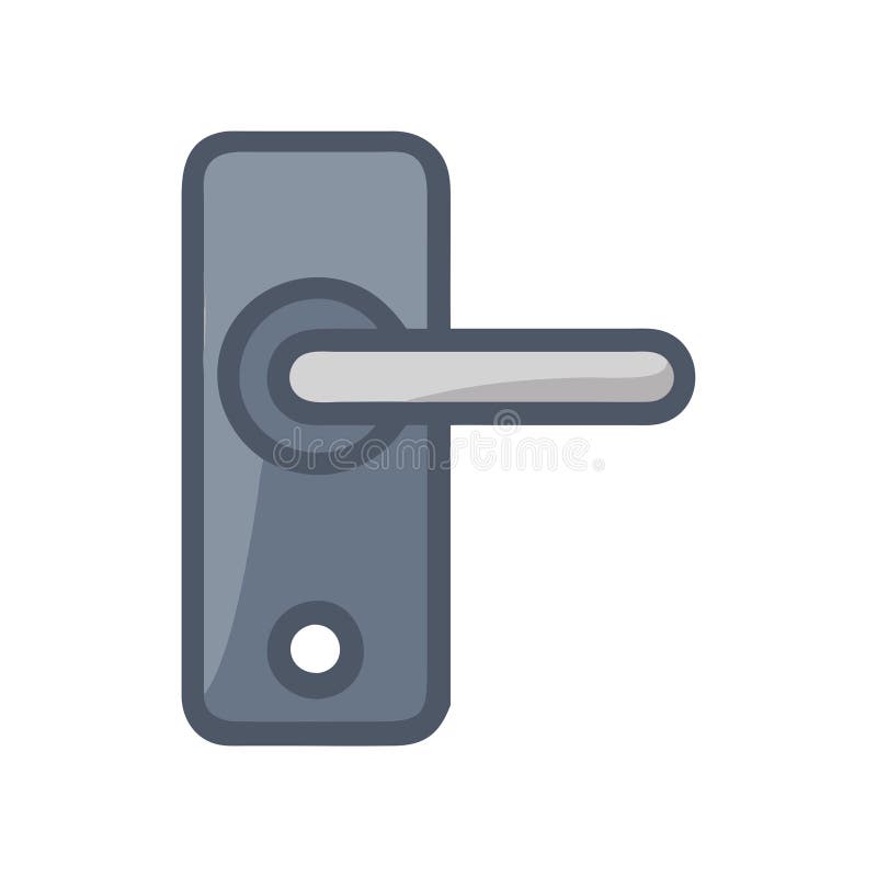 Lever Door Handle Icon for Doors Stock Vector - Illustration of ...
