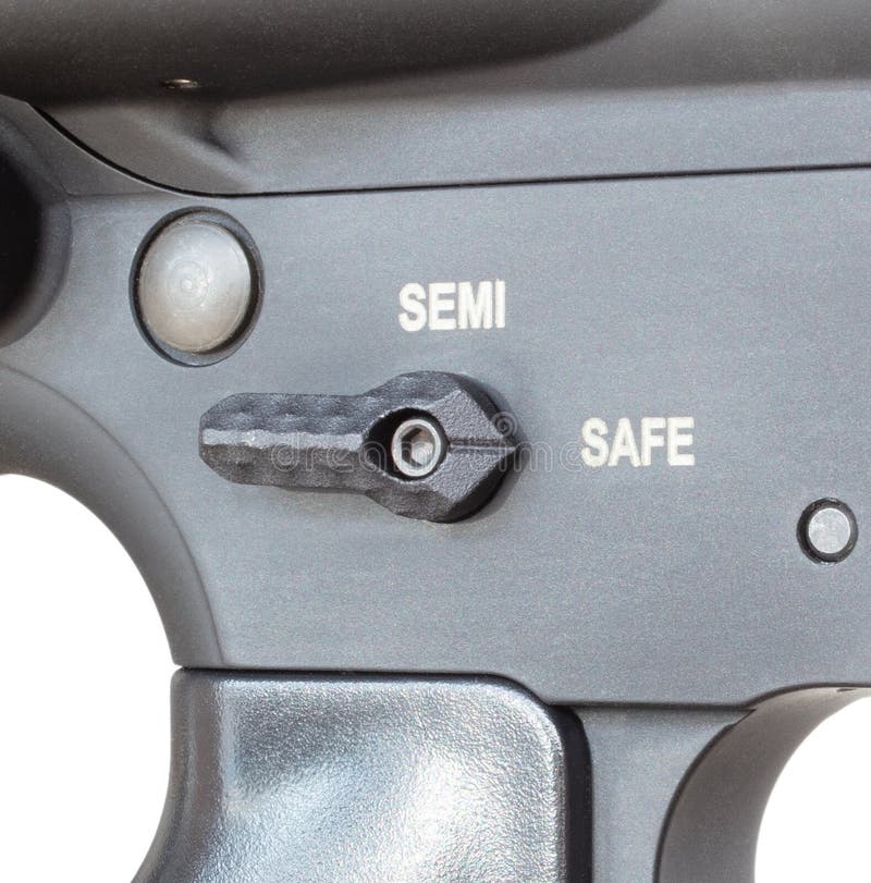Safety on an Assault Rifle Engaged Stock Photo - Image of semiauto ...