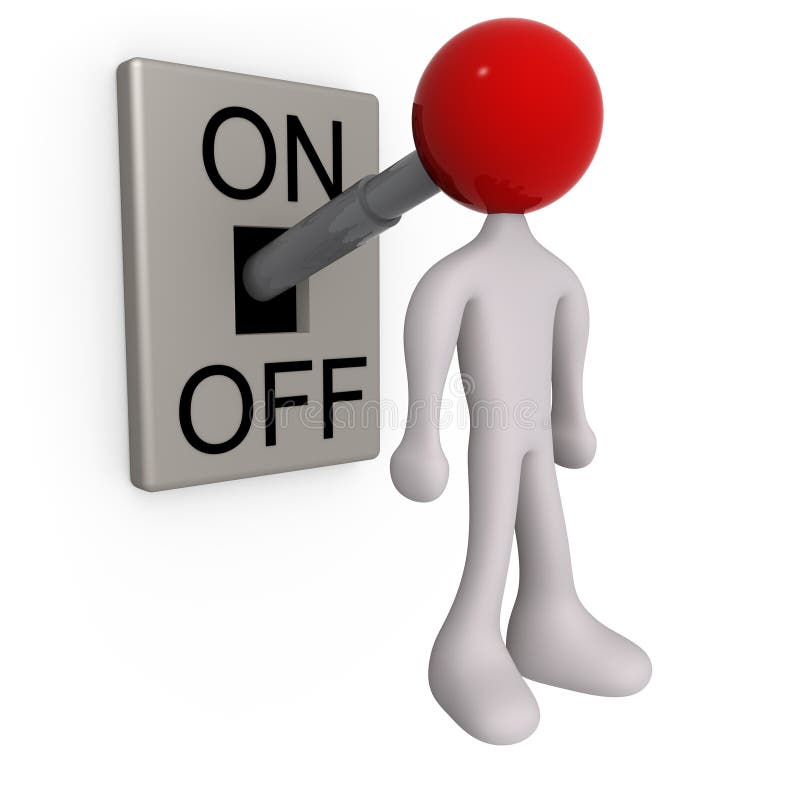 Lever-man turned on stock illustration. Illustration of pull - 2539253