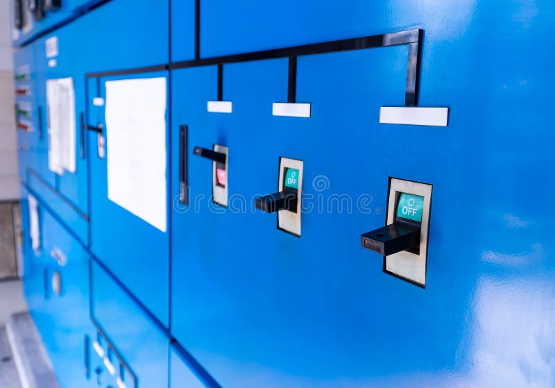 Lever Switch Panel for on-off Machines. Stock Image - Image of light ...