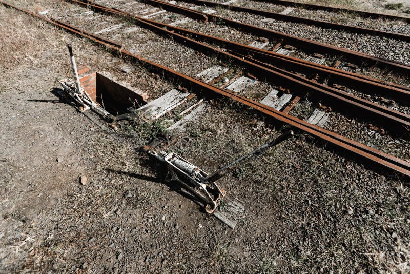 A Lever Used on Train Tracks To Switch Tracks on an Abandoned Railroad ...
