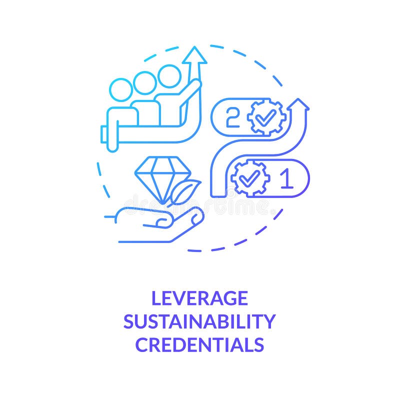 Leverage Sustainability Credentials Blue Gradient Concept Icon Stock ... Leverage Sustainability Credentials Blue Gradient Concept Icon Stock ...