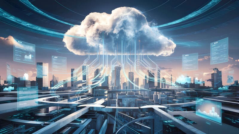 Leveraging Cloud Technology for Powerful Enterprise Solutions. Concept Cloud Technology ...