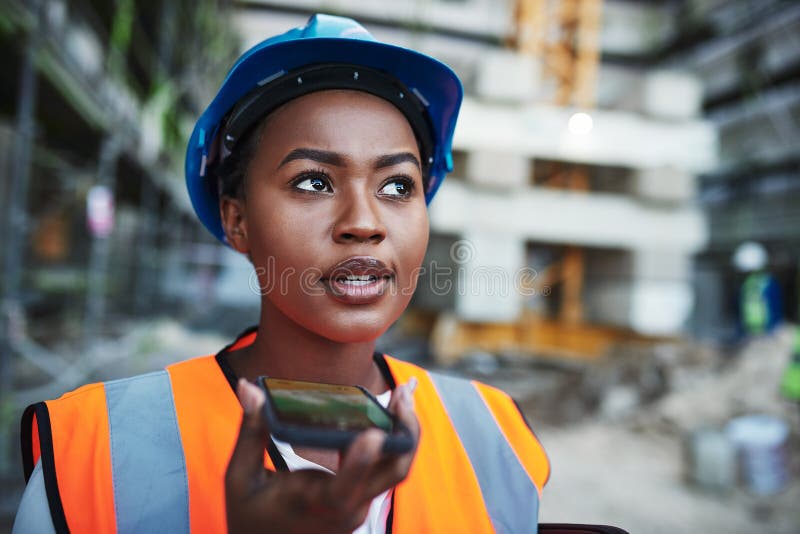 Leveraging New Technology for Large Scale Construction. a Young Woman ...