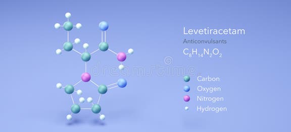 Levetiracetam Molecule, Molecular Structures, Anticonvulsants, 3d Model ...