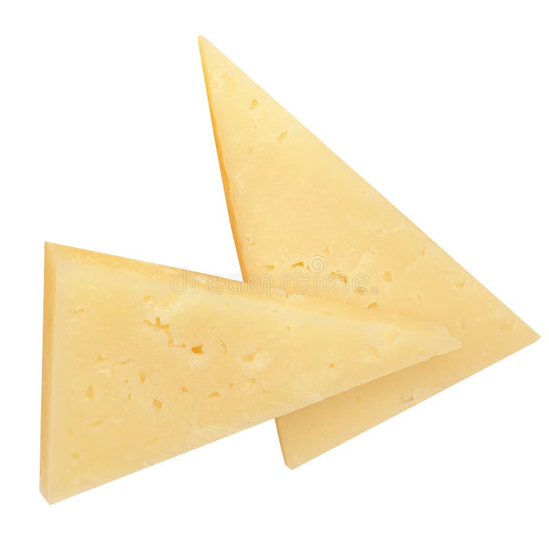 Levitating Cheese Triangle Pieces Isolated on White Background. Swiss ...