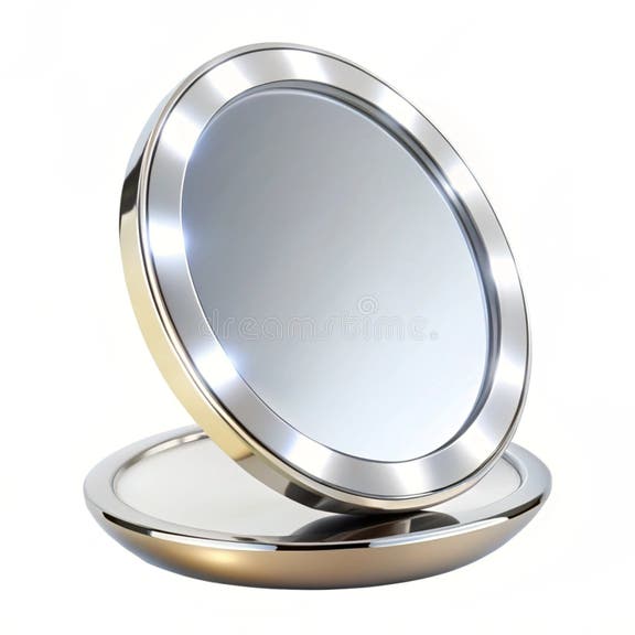 Levitating Compact Mirror with LED Touch Panel Isolated on White Stock ...