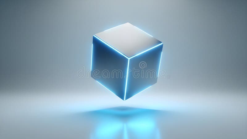 A Levitating Cube with Glowing Edges, Representing Structure and Design ...