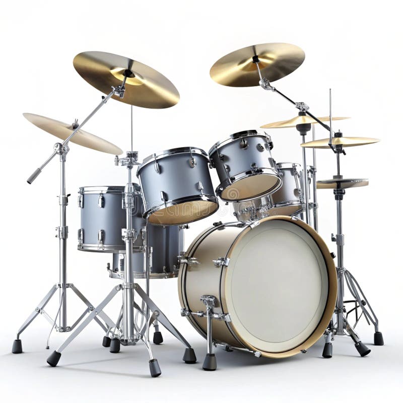 Levitating Drum Kit with Animated Drumstick Movement Stock Illustration ...