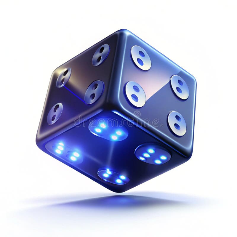Levitating Floating Digital Dice with Glowing Numbers Stock ...