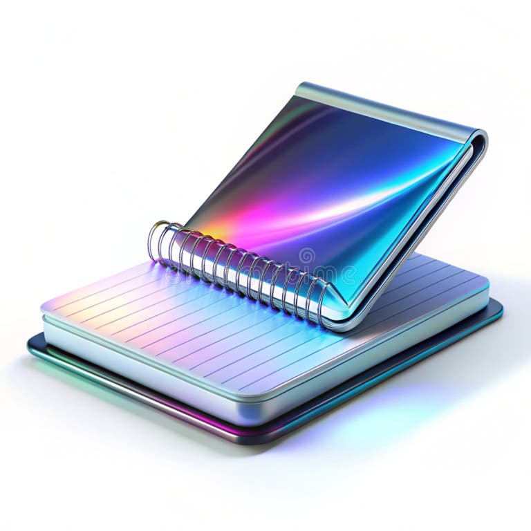 Levitating Futuristic Notepad with Holographic Pages Stock Illustration ...