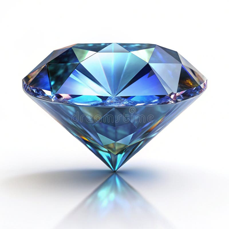 Levitating Gemstone with Rotating Light Reflections Stock Illustration ...