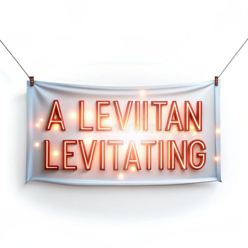 Levitating Glowing Banner with Animated Text Stock Illustration ...