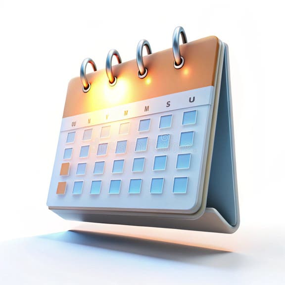 Levitating Glowing Calendar with Animated Date Changes Stock ...