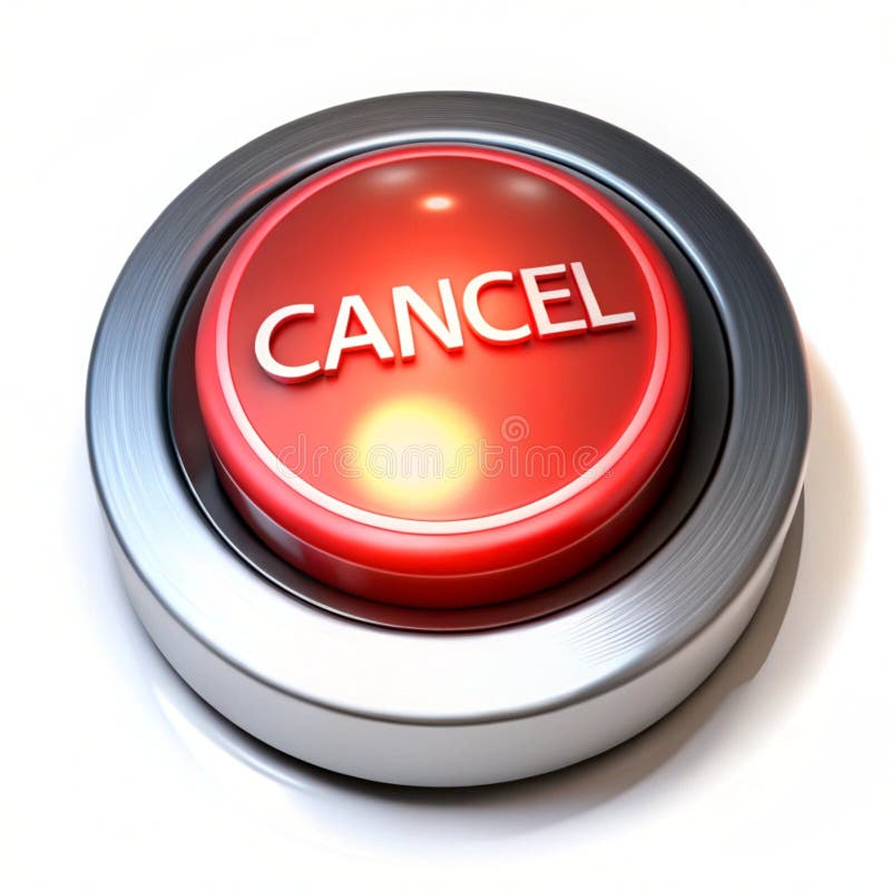 Levitating Glowing Cancel Button with Ripple Effect Stock Illustration ...