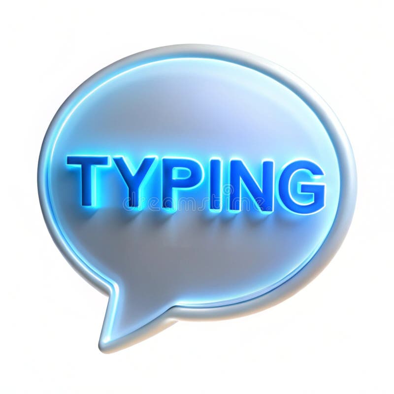 Levitating Glowing Chat Bubble with Animated Text Typing Stock ...