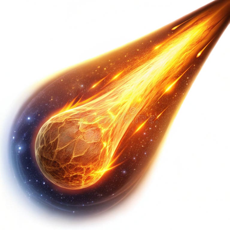 Levitating Glowing Comet with Animated Tail Stock Illustration ...