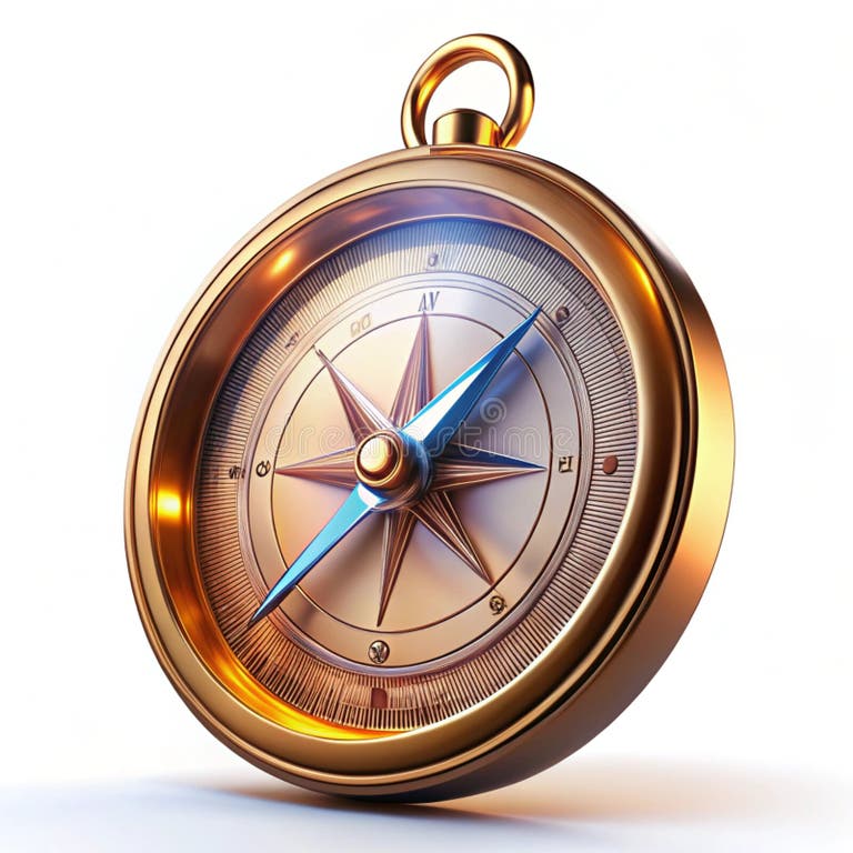 Levitating Glowing Compass with Spinning Needle Stock Illustration ...