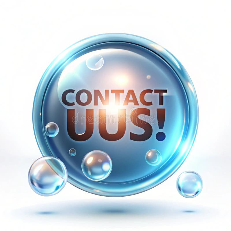 Levitating Glowing Contact Us Icon Isolated on White Stock Illustration ...