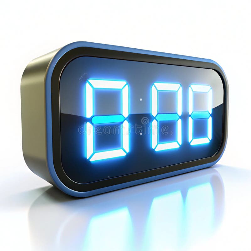 Levitating Glowing Digital Clock with Animated Time Numbers Stock ...