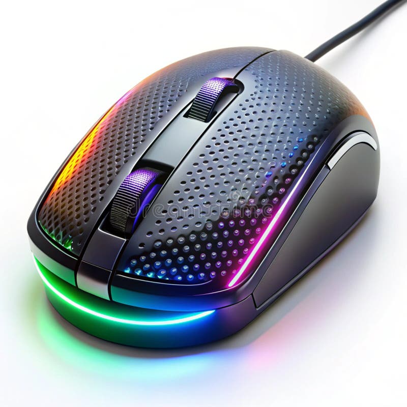 Levitating Glowing Gaming Mouse with Animated LED Effect Stock ...