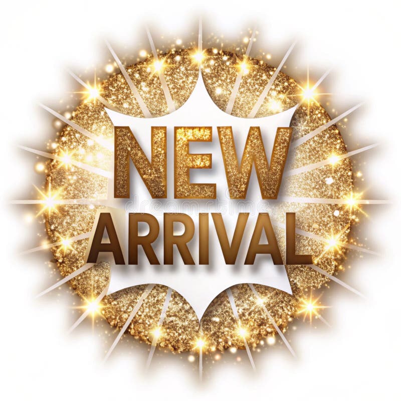 Levitating Glowing New Arrival Sticker with Animated Sparkle Effect ...