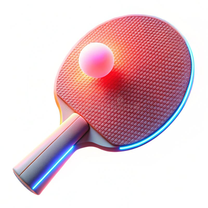 Levitating Glowing Ping Pong Paddle with Floating Ball Animation Stock ...
