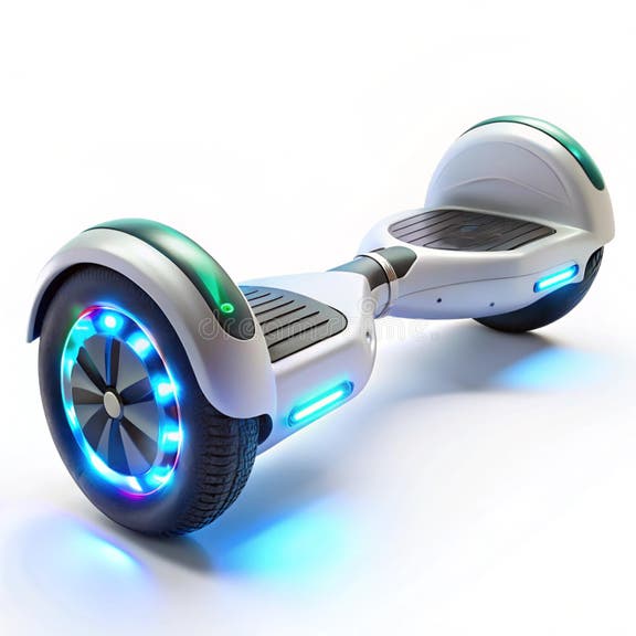 Levitating Glowing Scooter with Floating Wheels Stock Illustration ...