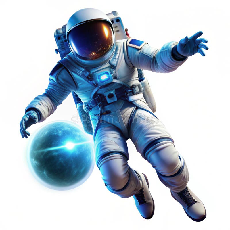 Levitating Glowing Space Explorer with Animated Motion Stock ...