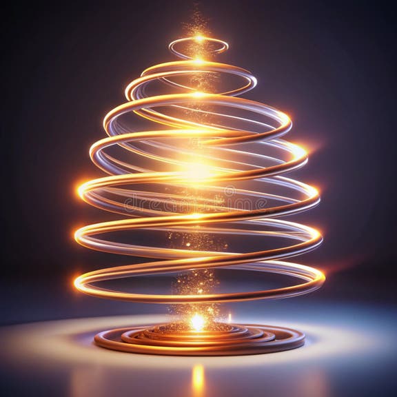 Levitating Glowing Spiral with Animated Light Rays Stock Illustration ...