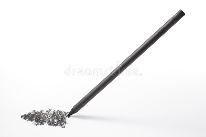 Levitating Graphite Sharp Pen Crayon Strokes on White Paper, Soft Focus ...